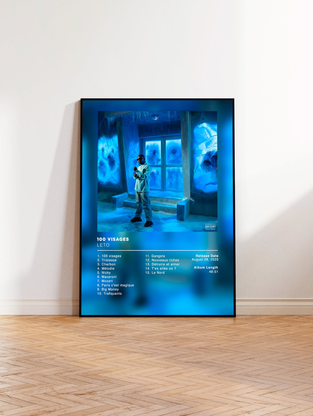 Album Poster 100 Visages de Leto, rap posters, album cover, album wall ...