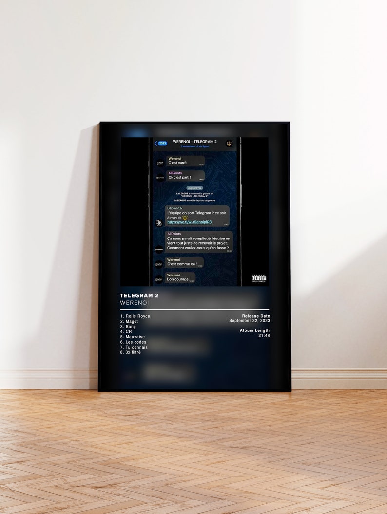 Album Poster Telegram 2 by Werenoi Rap Posters Album Cover - Etsy