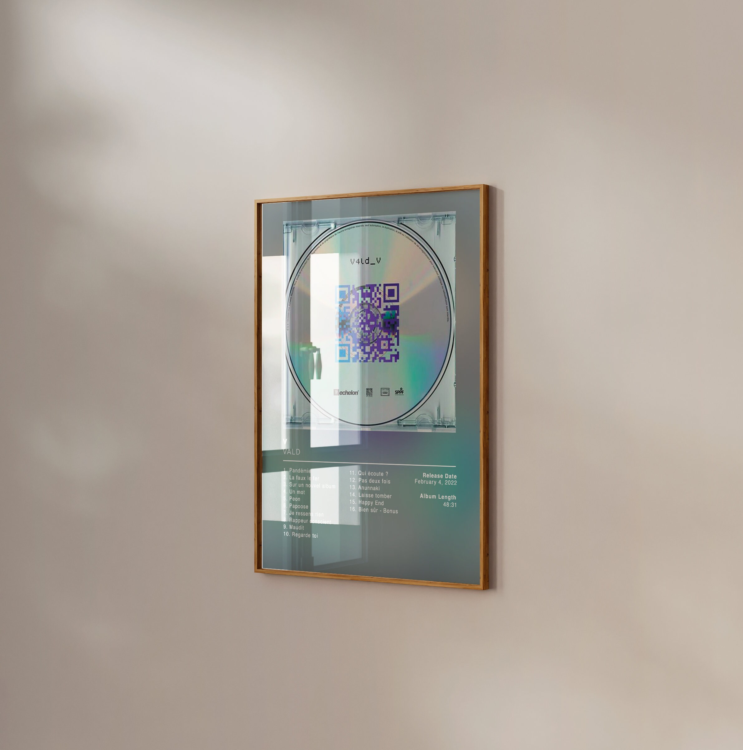 Album Poster V by Vald, Rap Posters, Album Cover, Album Wall Art ...