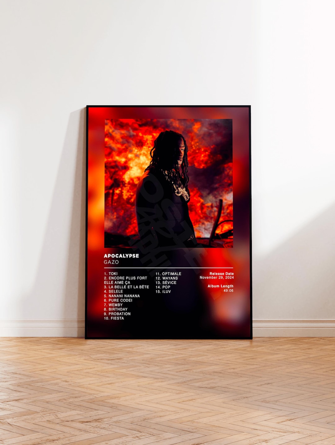 Album Poster Apocalypse by Gazo, Rap Posters, Album Cover, Album Wall ...