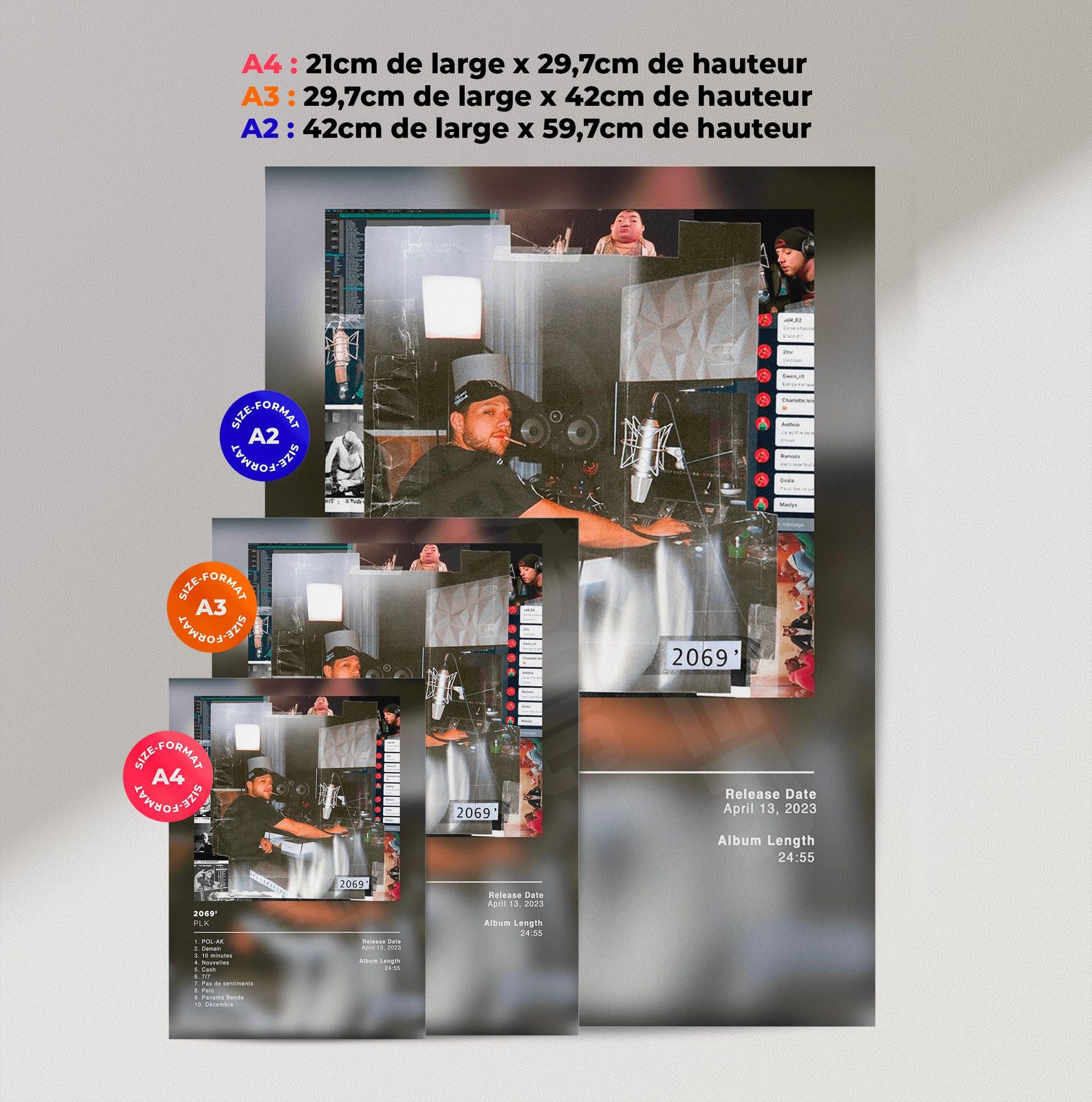 Album Poster 2069' by PLK, Rap Posters, Album Cover, Album Wall Art ...