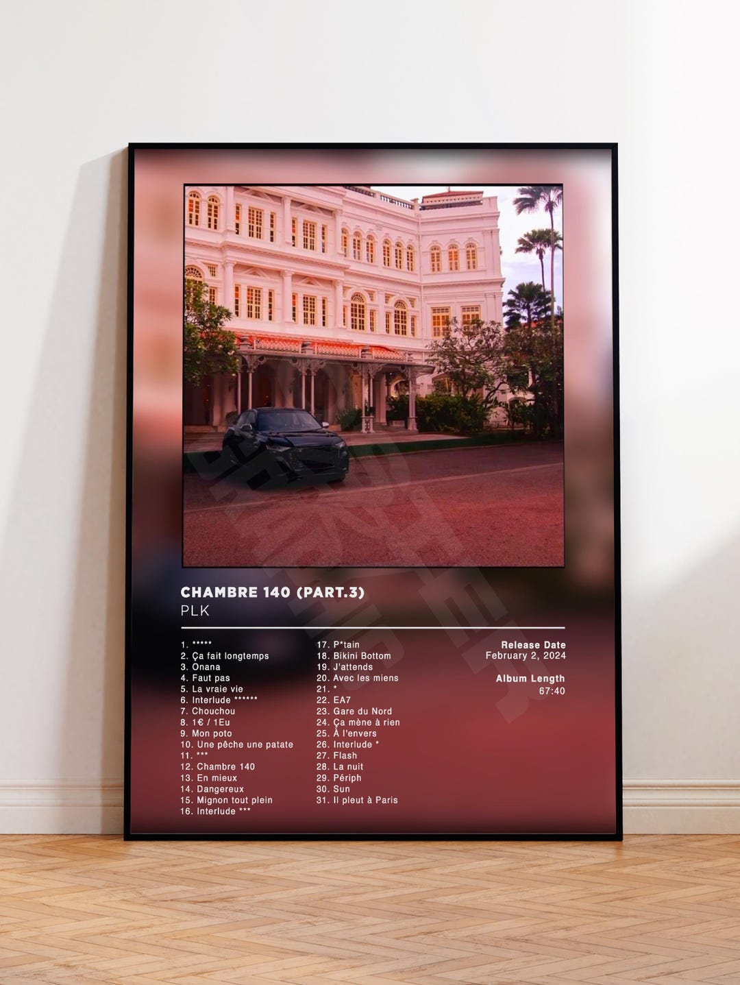 Album Poster Chambre 140 de PLK, rap posters, album cover, album wall ...