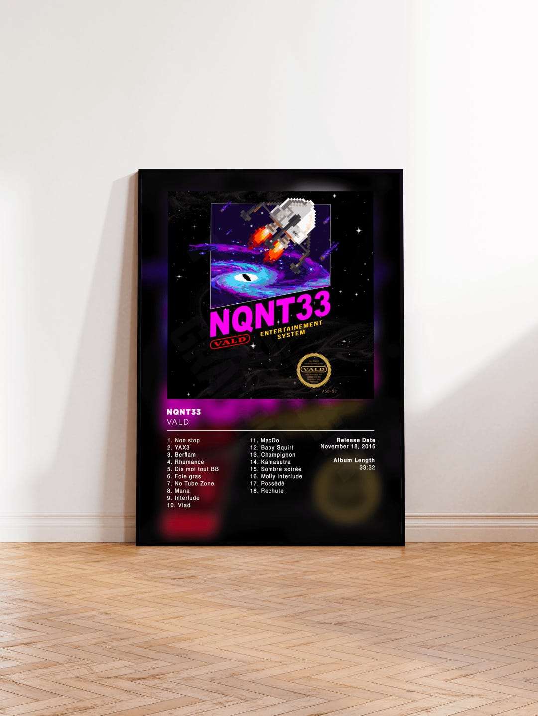 Album Poster NQNT33 by Vald, Rap Posters, Album Cover, Album Wall Art ...