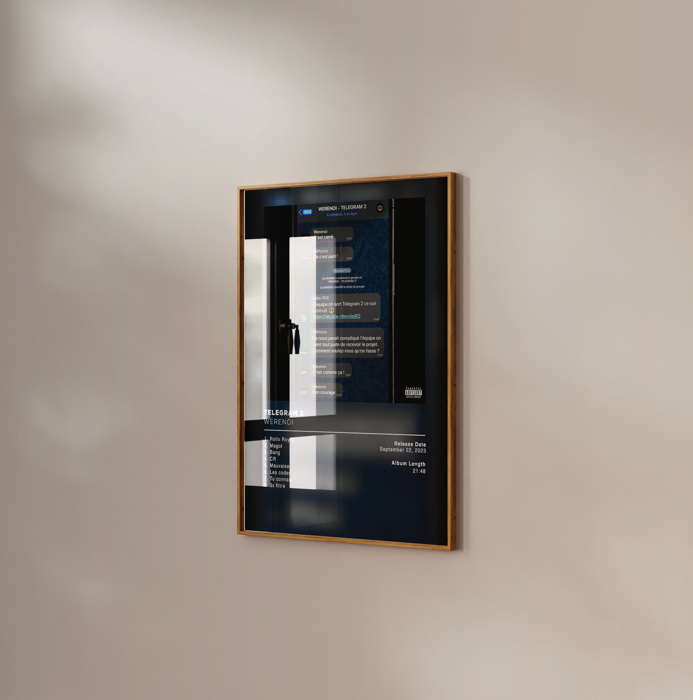 Album Poster Telegram 2 by Werenoi Rap Posters Album Cover - Etsy