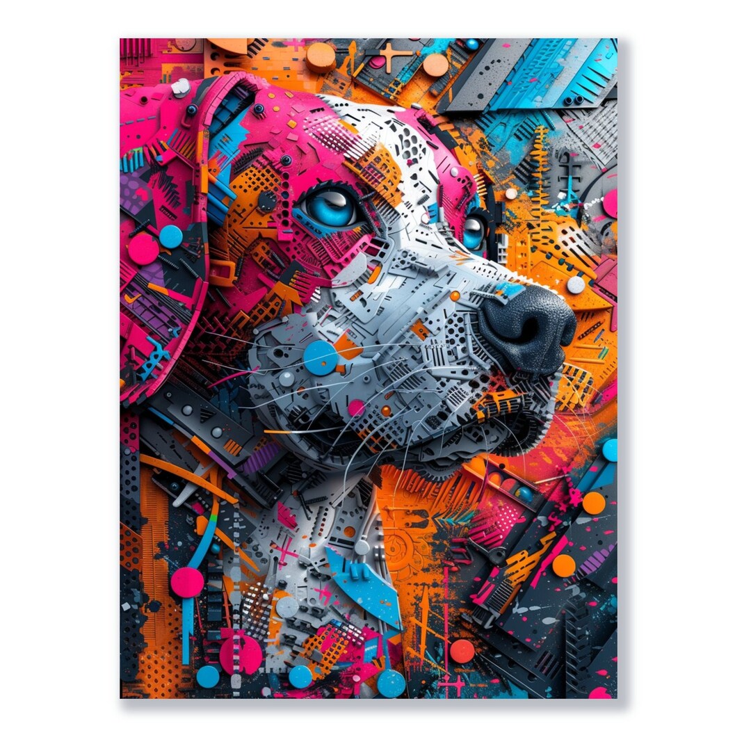 Cybernetic Canid Poster, Wall Art for Living Room, Bedroom as Canvas ...