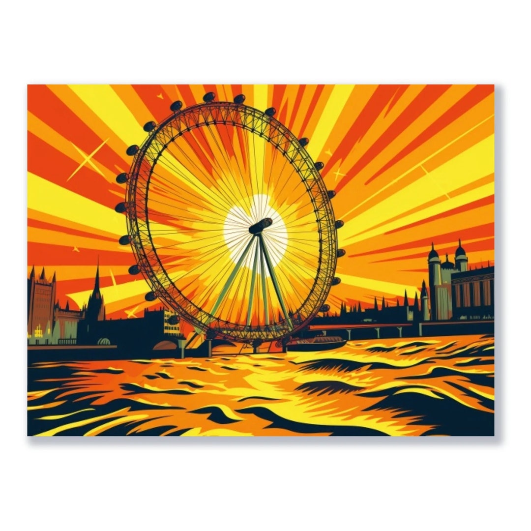 Abstract Pop Art Splendor of London - Poster, Wall Art for Living Room ...