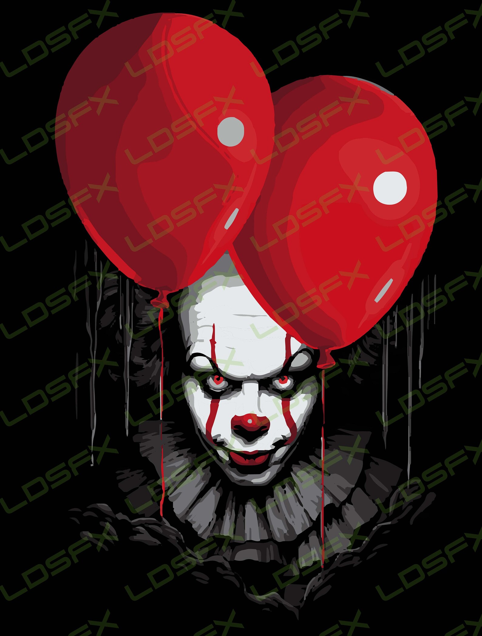 Killer Clown, Clipart, Vector, SVG, Vector Image for T-shirt Printing ...