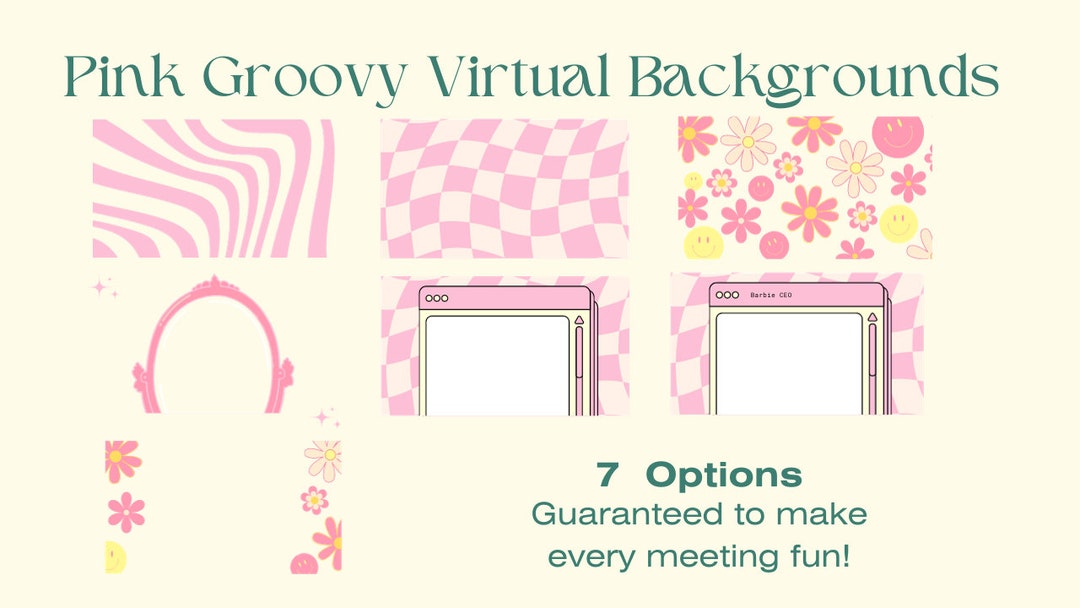 Pink Virtual Meeting Zoom Backgrounds 7 Options - Etsy