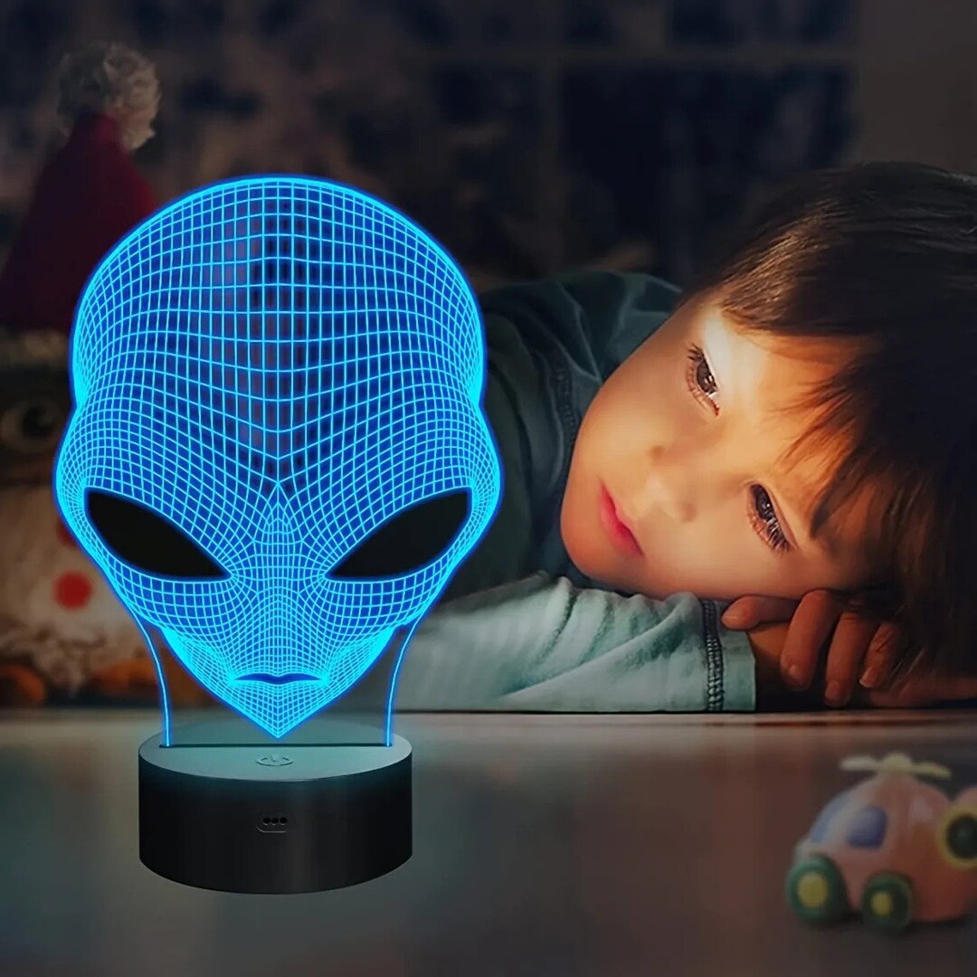 Night Light for Kids Alien 3D Light Bedroom Decor Colorful - Etsy