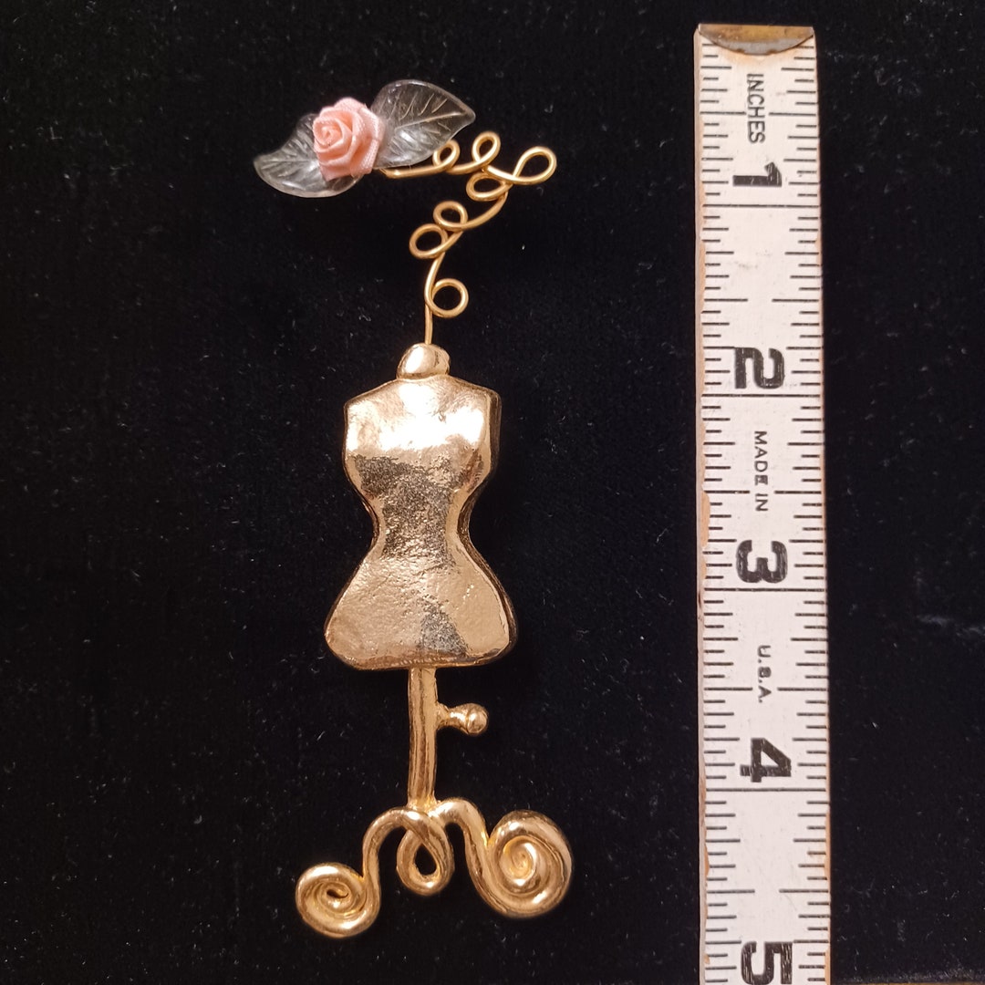 Unique Handmade Gold Victorian Dress Manequin Brooch. - Etsy