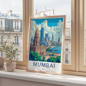Mumbai Wall Art, Skyline Cityscape Print, Urban Decor, Office Wall ...