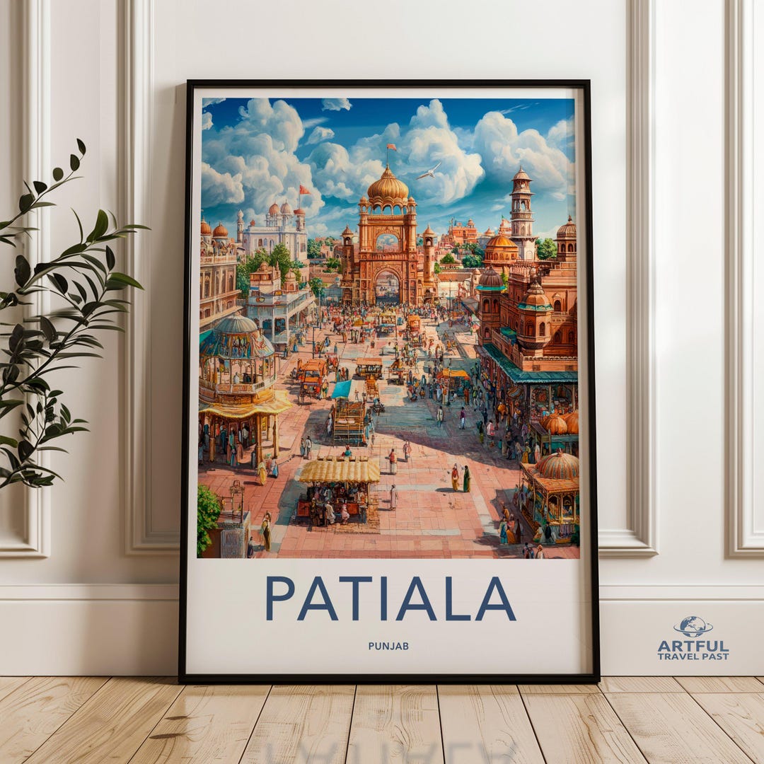 Patiala Punjab India Wall Art, Cityscape Painting, Travel Print, Indian ...