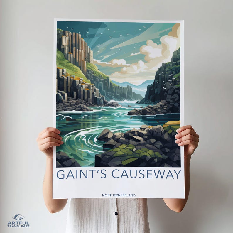 Giant's Causeway Wall Art, Northern Ireland Print, Coastal Landscape ...