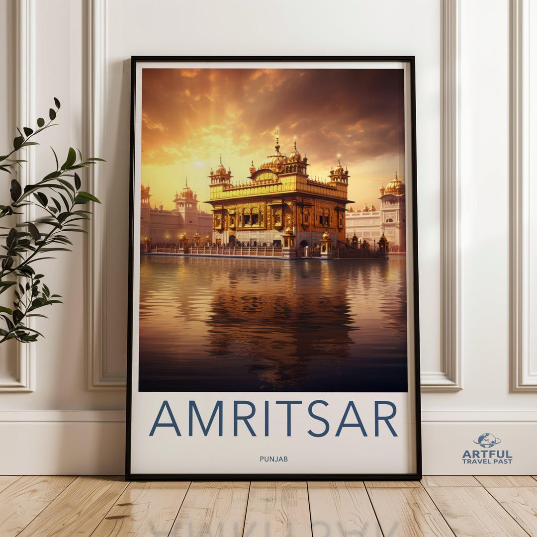Amritsar Wall Art, Golden Temple Poster, Historical Art Print, Punjab ...
