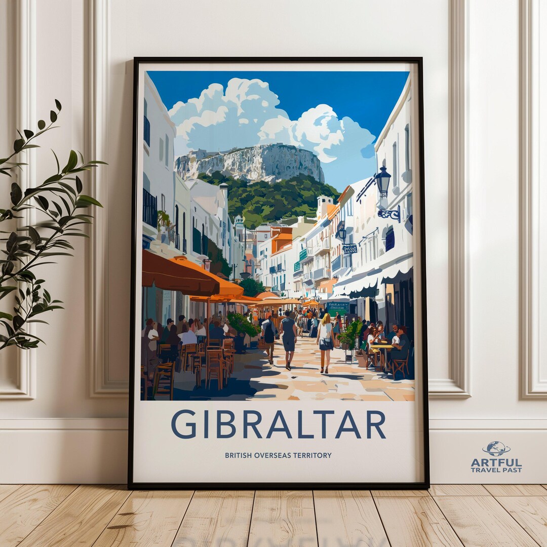 Gibraltar Wall Art, British Overseas Territory Art Print, Scenic City ...