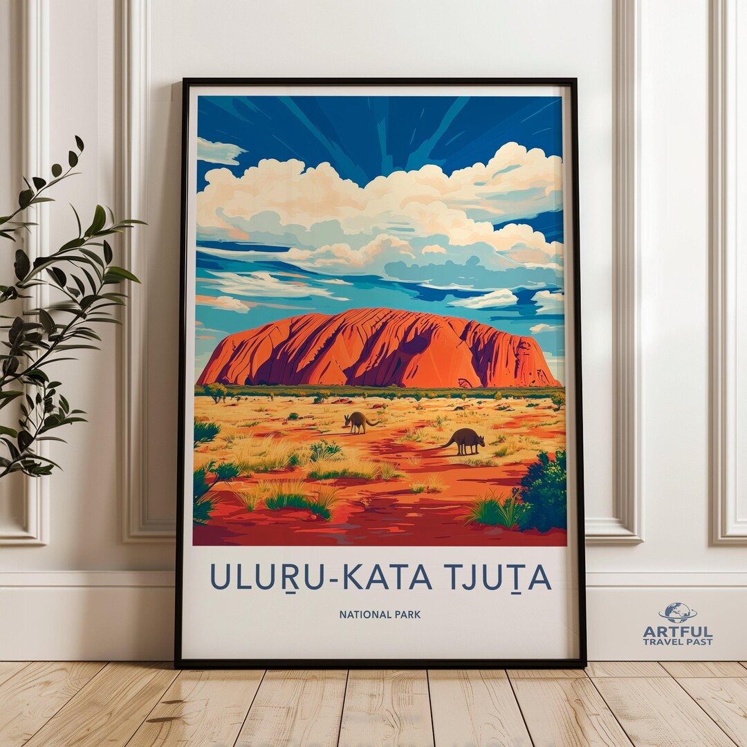 Uluru-kata Tjuta National Park Wall Art, Vibrant Landscape Print ...