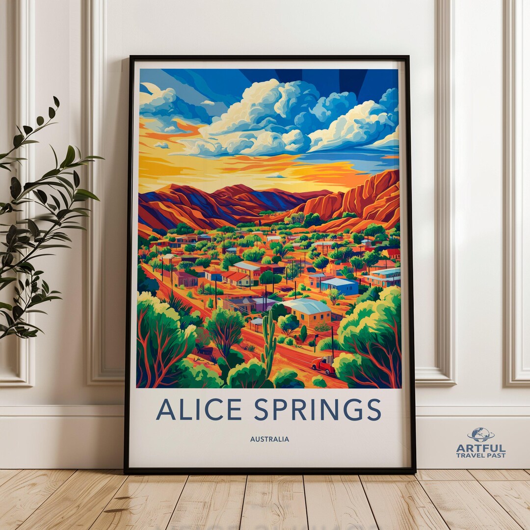 Alice Springs Australia Landscape Wall Art, Colorful Scenic Print ...