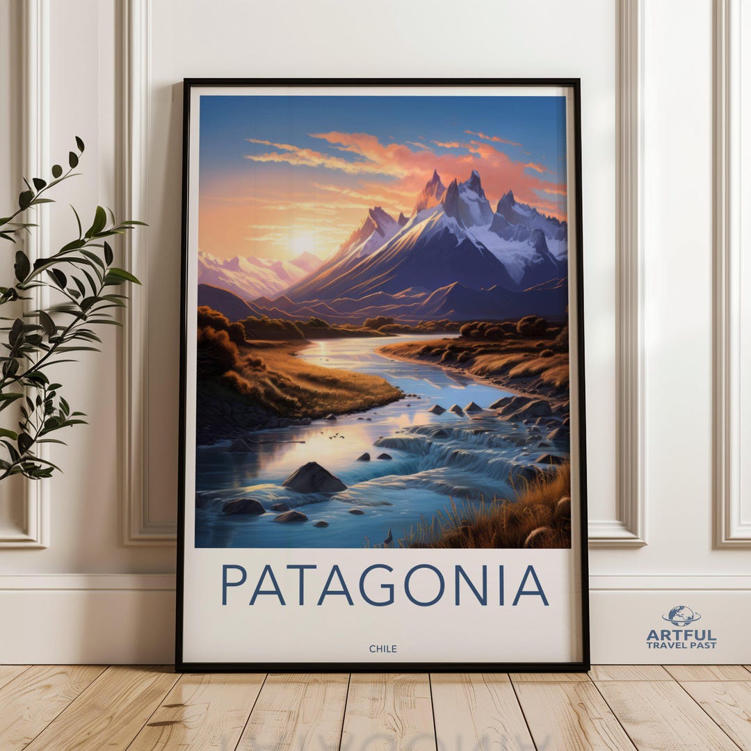 Patagonia Wall Art, Chile Poster, Nature Landscape Print, Mountain and ...