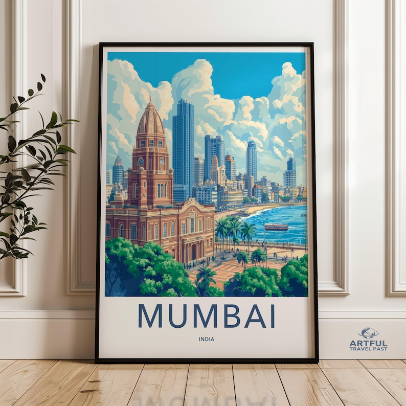 Mumbai Wall Art, Skyline Cityscape Print, Urban Decor, Office Wall ...