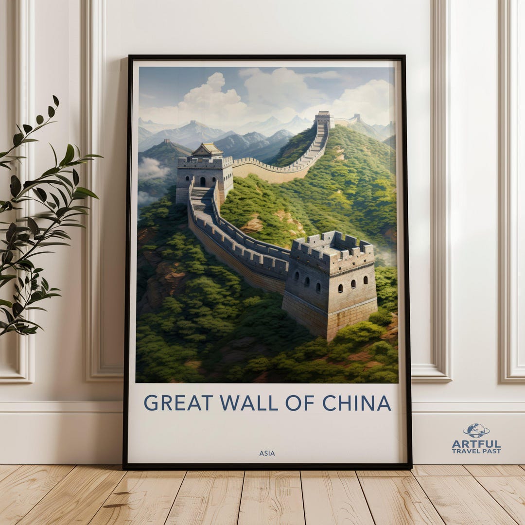 Great Wall of China Wall Art, Asian Landscape Print, Historical ...