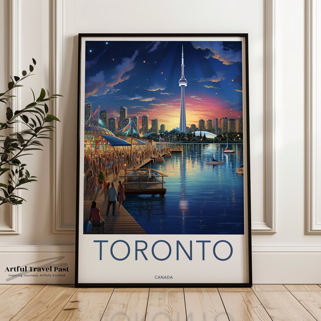 Toronto Cityscape Wall Art, CN Tower at Dusk, Toronto Skyline Print ...