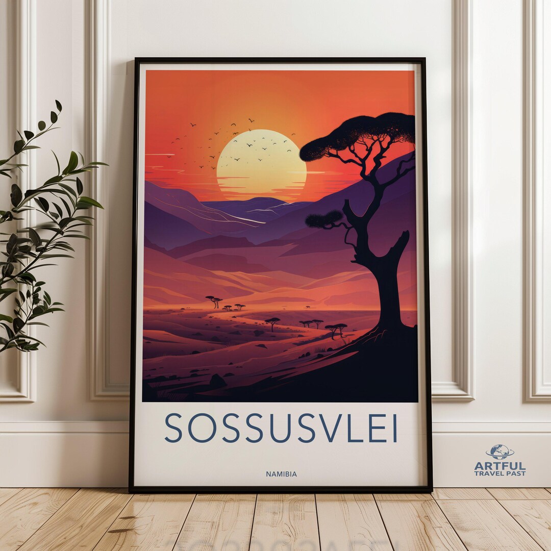 Sossusvlei Namibia Wall Art, African Desert Landscape Print, Sunset ...
