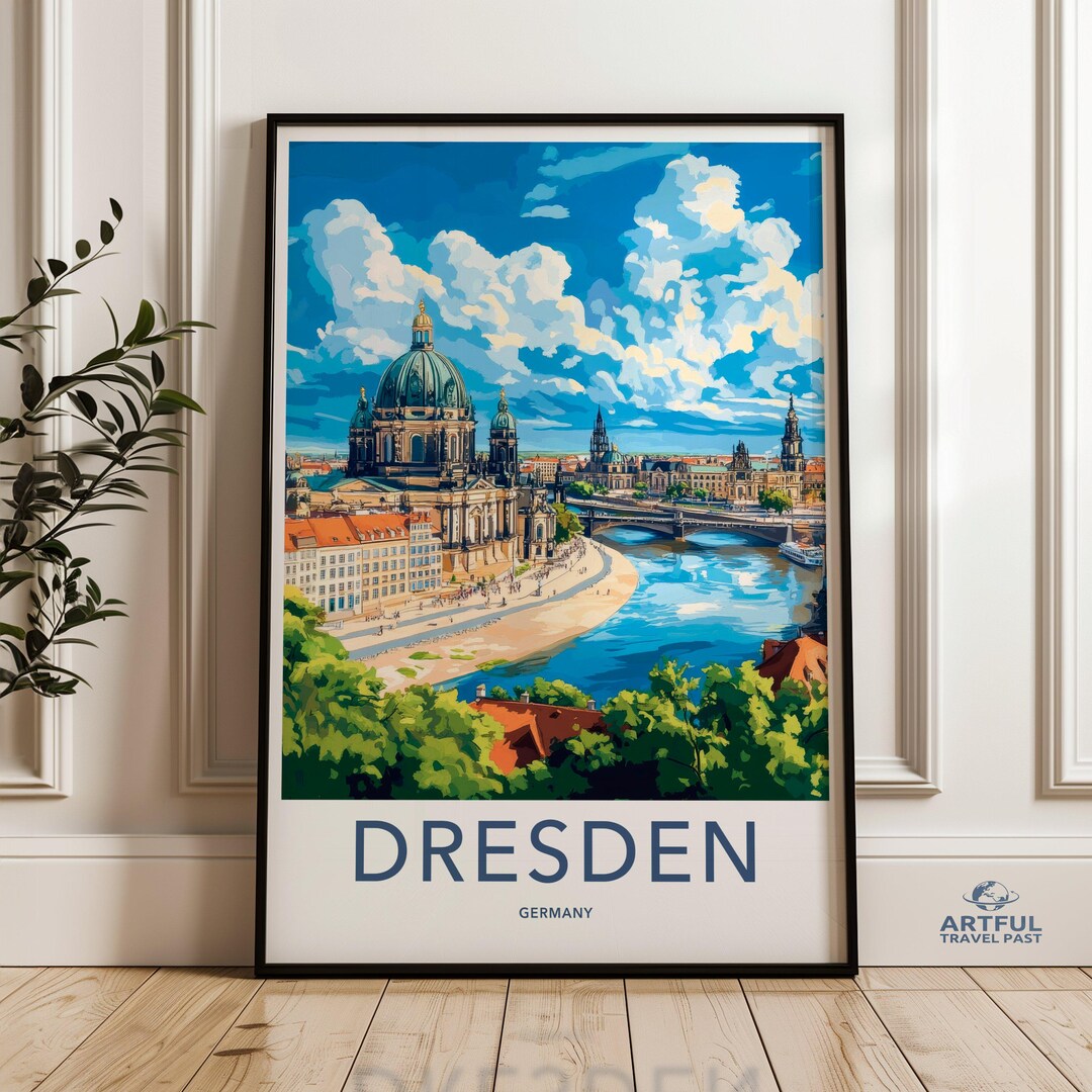 Dresden Wall Art Decor, Cityscape Poster Print, Travel Art Print ...