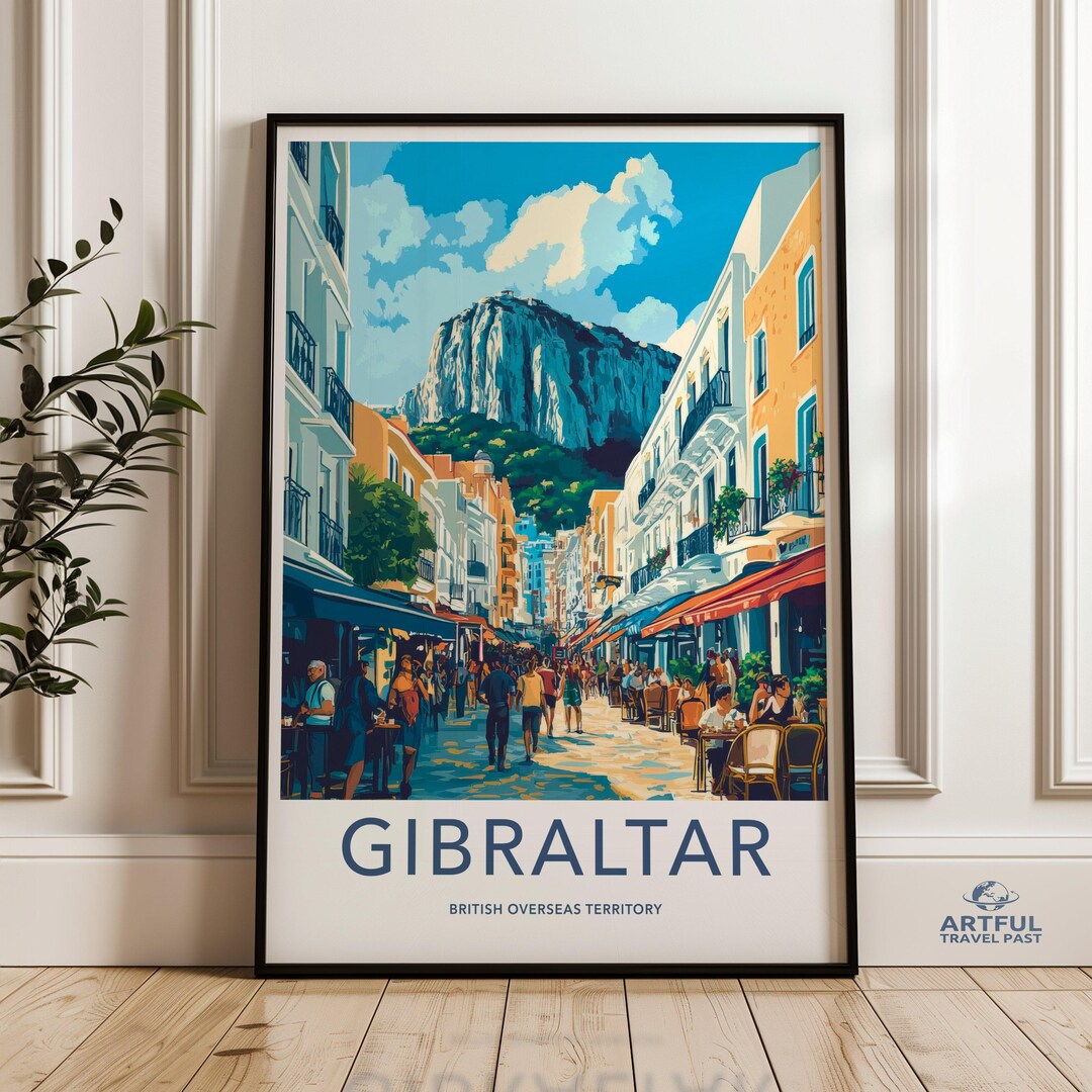 Gibraltar Wall Art, British Overseas Territory Print, Scenic Street ...