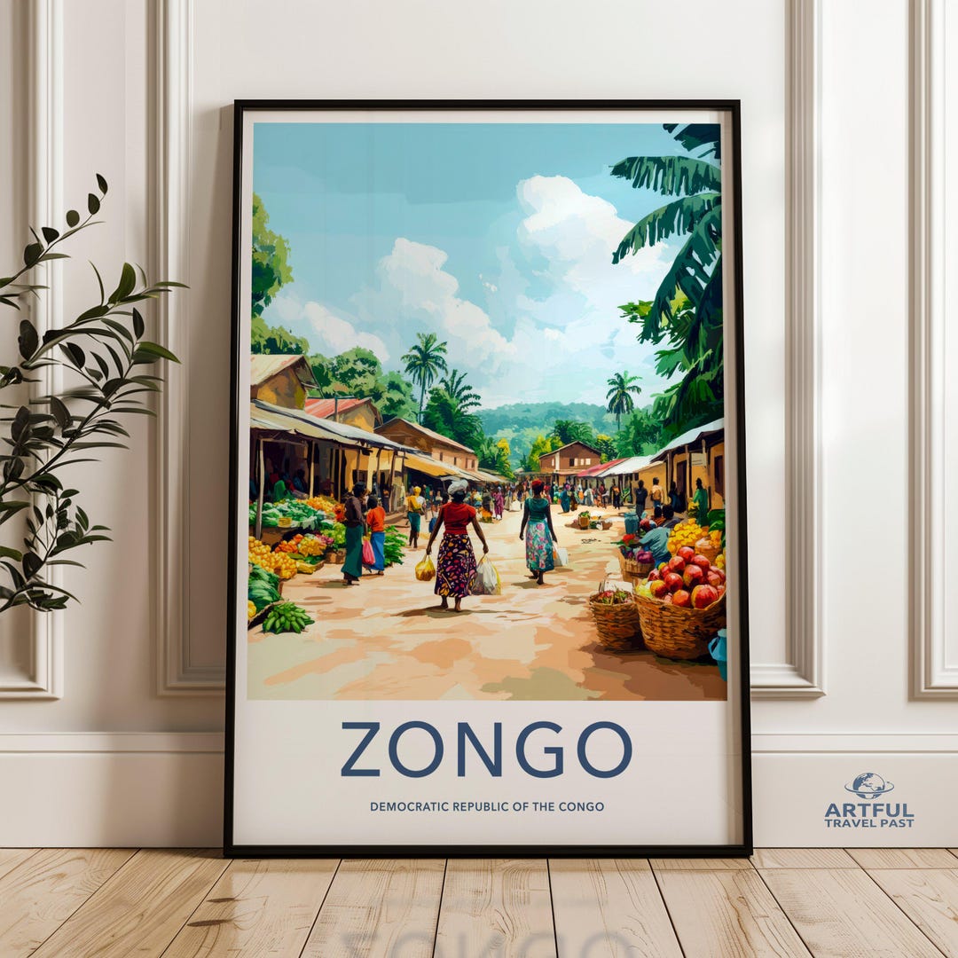 Zongo Poster, Democratic Republic of the Congo Wall Art, African Market ...