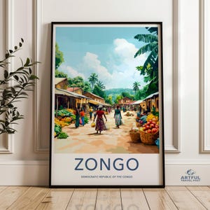 Zongo Poster, Democratic Republic of the Congo Wall Art, African Market ...
