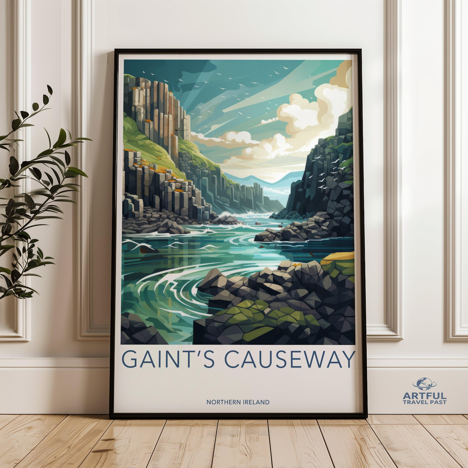 Giant's Causeway Wall Art, Northern Ireland Print, Coastal Landscape ...