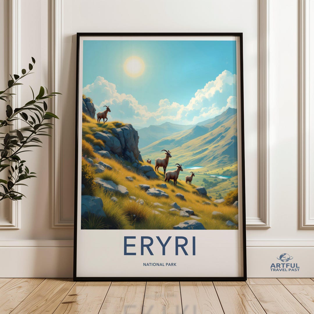 Eryri National Park Wall Art, Posters, Welsh Mountain Goats, Wales Home ...