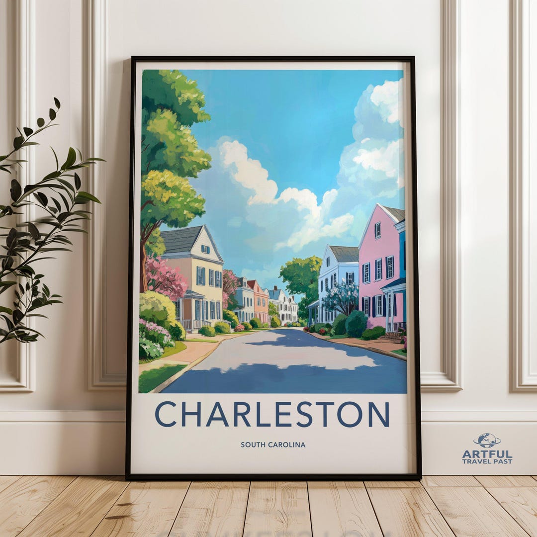 Charleston Wall Art, South Carolina Home Decor, Cityscape Print ...
