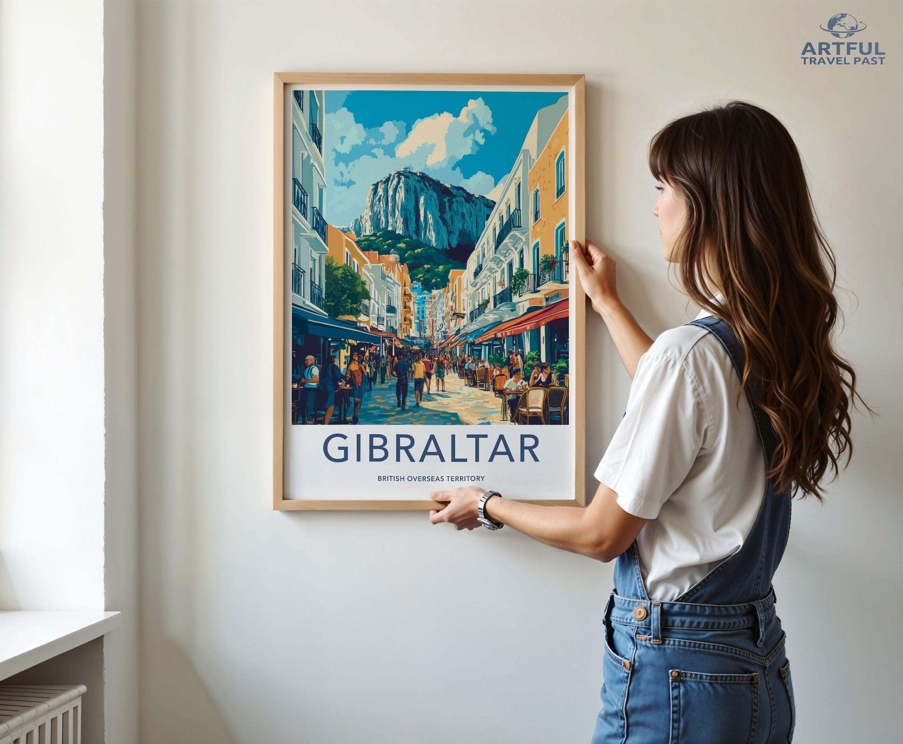 Gibraltar Wall Art, British Overseas Territory Print, Scenic Street ...