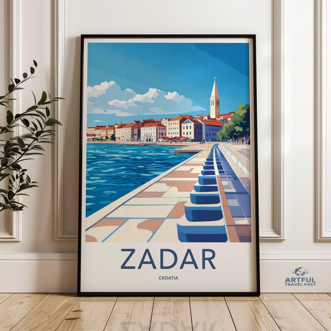 Zadar Croatia Wall Art Print, Coastal Cityscape Artwork, Scenic Travel ...