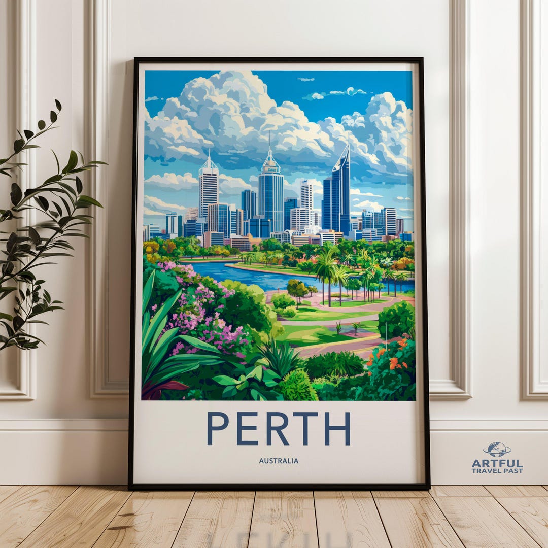 Perth Australia Wall Art, Cityscape Print, Skyline Poster, Home Decor ...