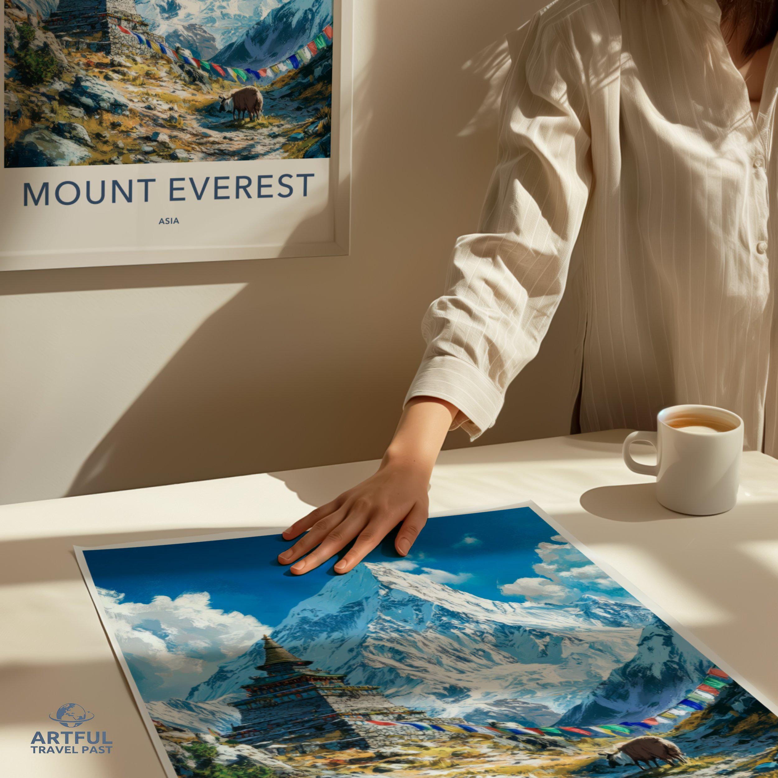 Stunning Mount Everest Wall Art, Himalayan Mountains Print, Scenic ...