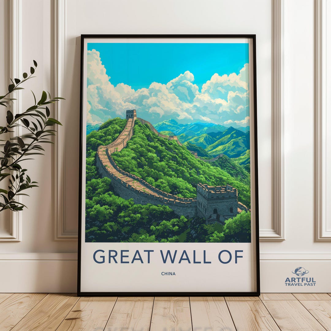 Great Wall of China Wall Art, Iconic Historical Landmark Print, Travel ...