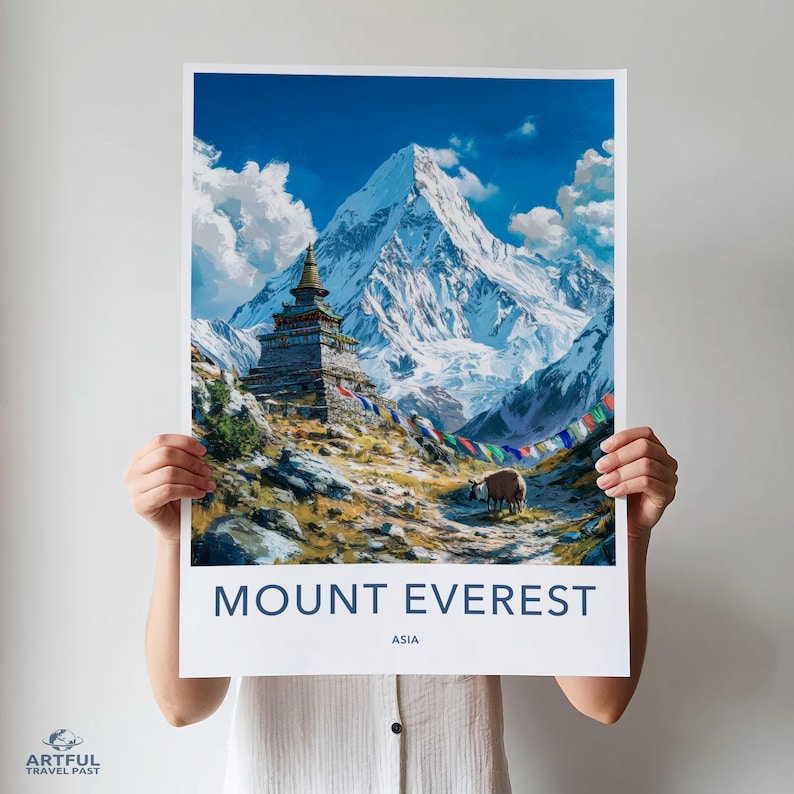 Stunning Mount Everest Wall Art, Himalayan Mountains Print, Scenic ...