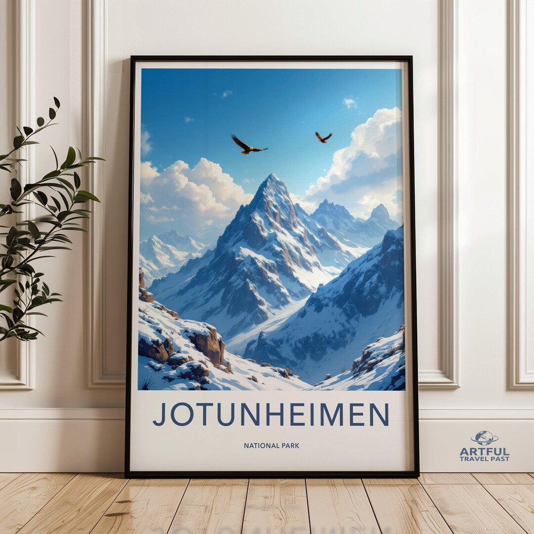 Jotunheimen National Park Poster, Scandinavian Landscape Wall Art ...