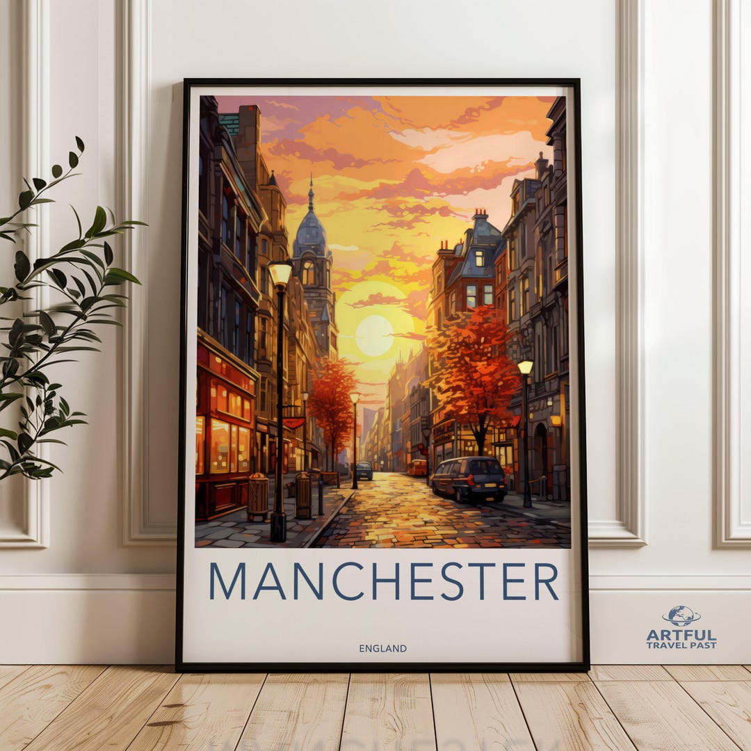 Manchester Wall Art, Manchester Cityscape Poster, Manchester ...