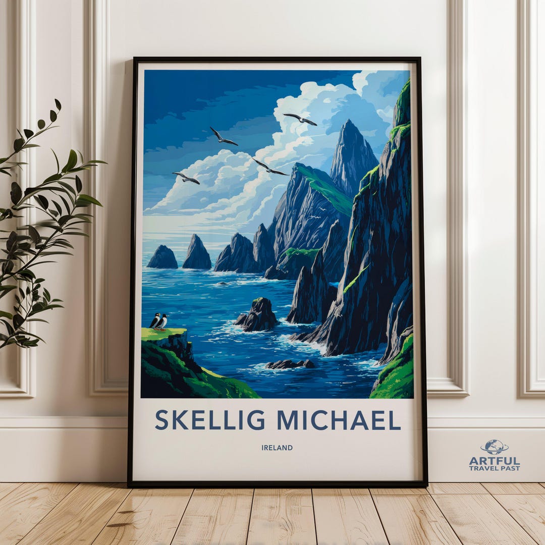 Skellig Michael Wall Art Print, Breathtaking Irish Landscape Wall Decor ...