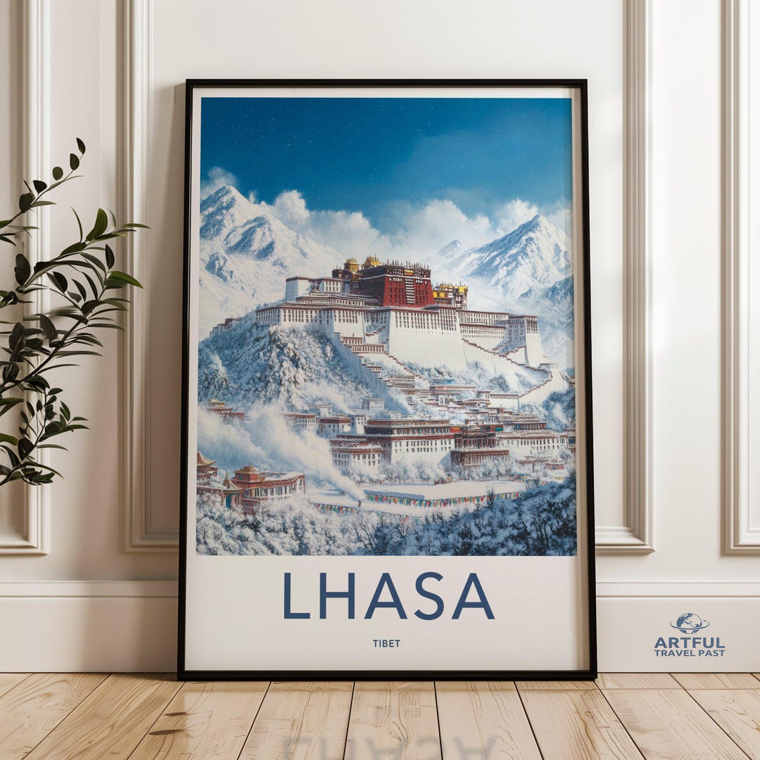 Lhasa Tibet Wall Art, Stunning Mountainous Region Print, Beautiful ...