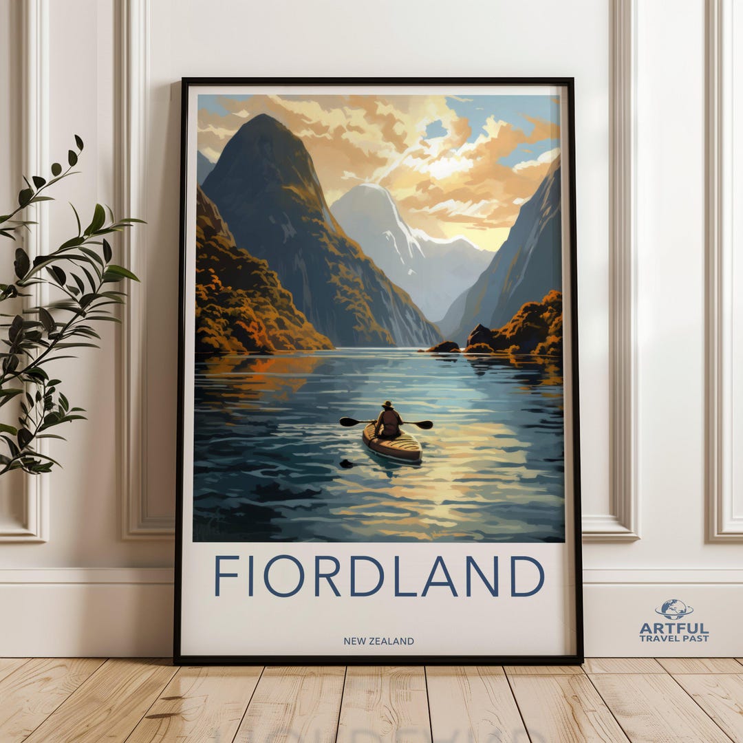 Fiordland New Zealand Wall Art Poster, Stunning Landscape Print, Home ...
