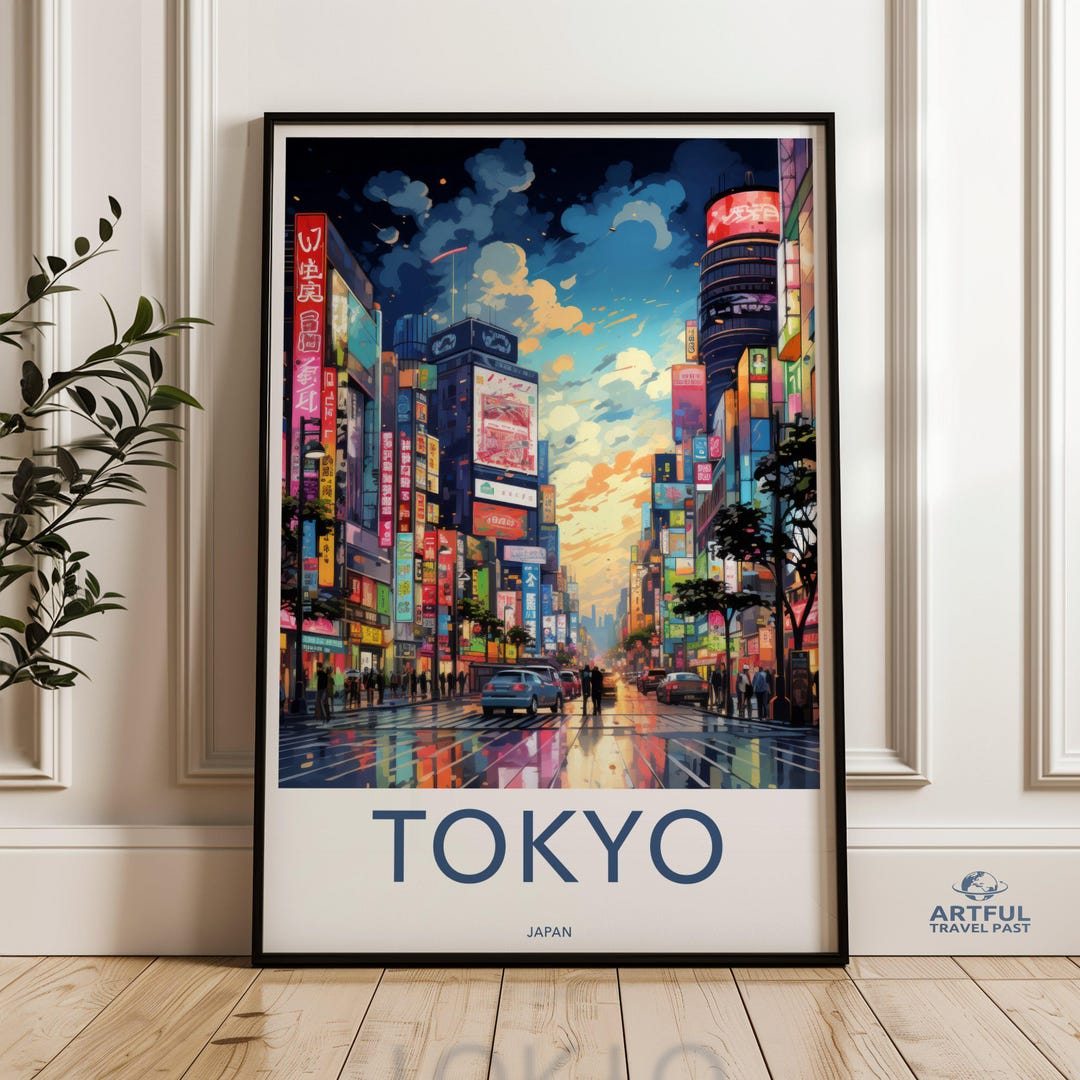 Tokyo Japan Wall Art, Tokyo Cityscape Poster, Vibrant Tokyo Street ...