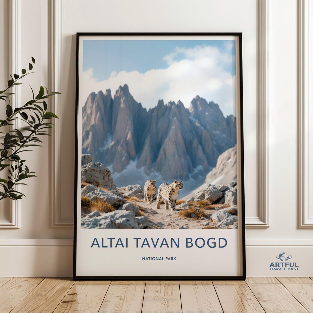 Stunning Altai Tavan Bogd Wall Art, Snow Leopards Print, Mountain Scene ...