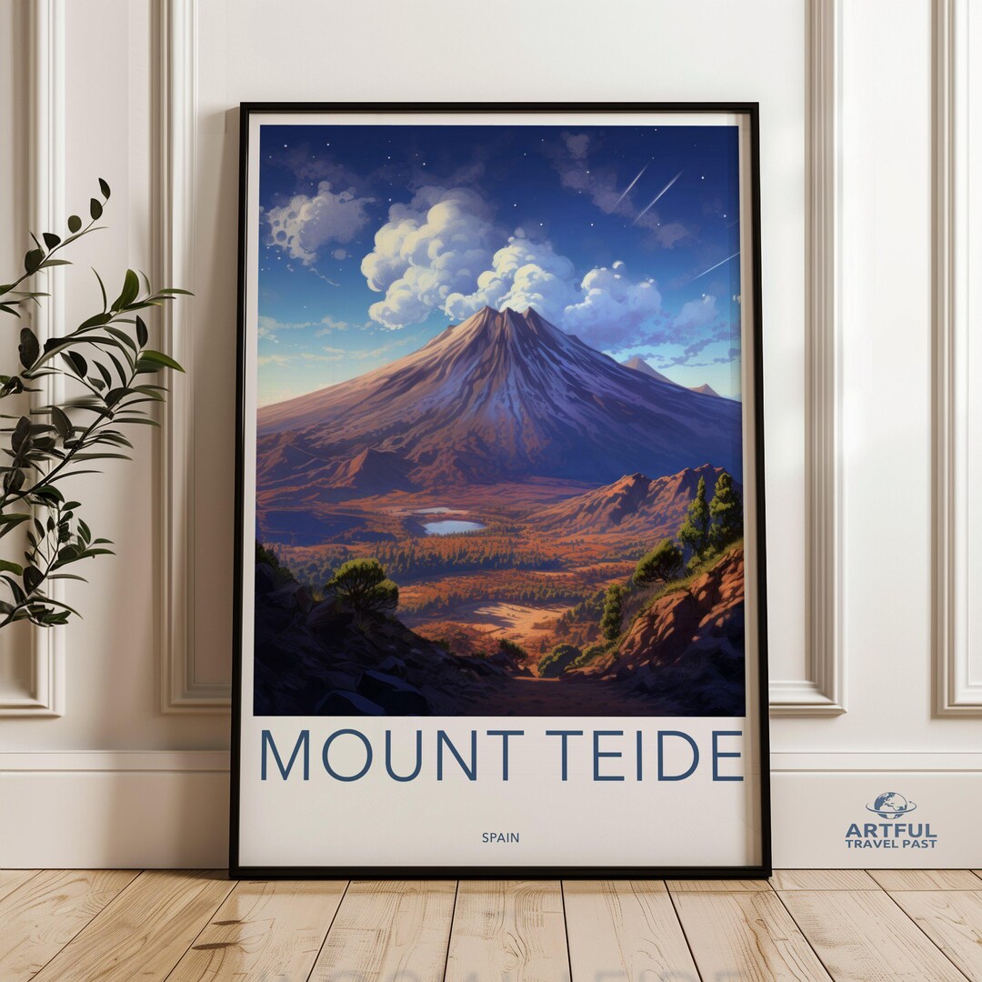 Mount Teide Wall Art, Spain Travel Poster, Teide National Park Print ...