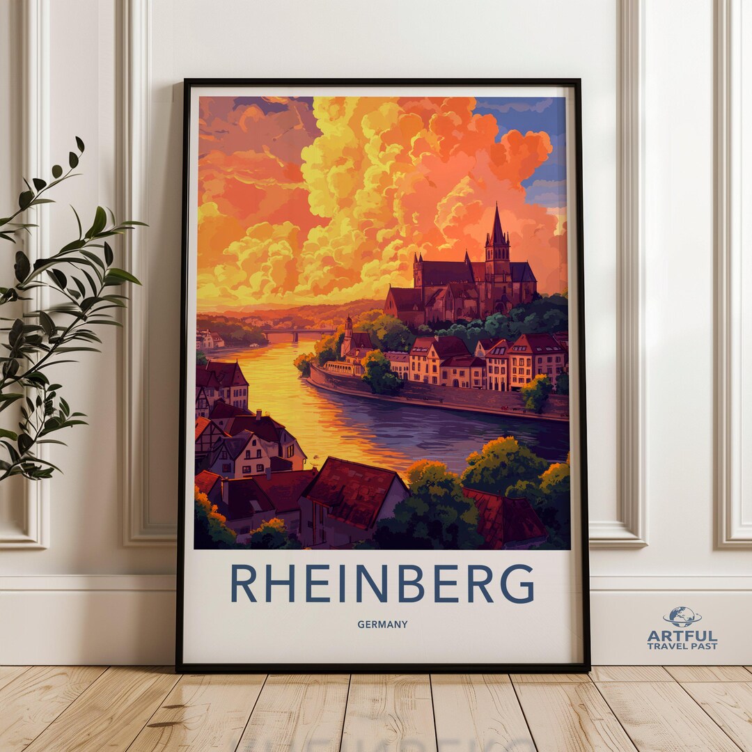 Sunset Over Rheinberg Germany Wall Art, Colorful Landscape Print ...