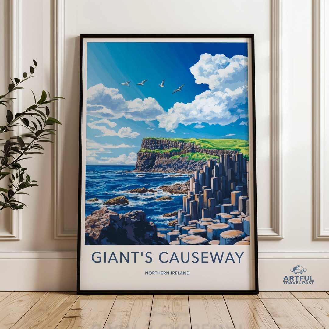 Giant's Causeway Wall Art, Northern Ireland Coastal Print, Scenic ...