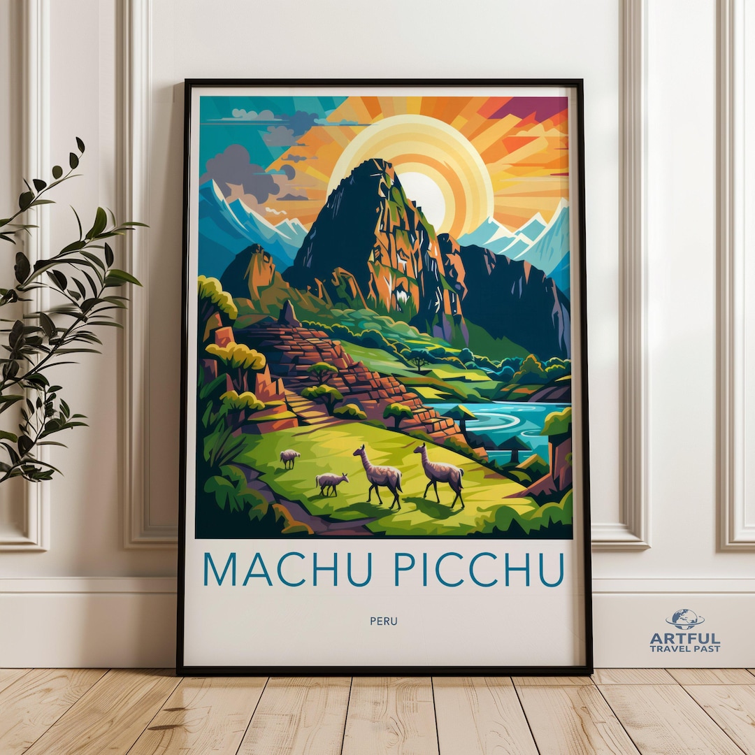 Machu Picchu Wall Art, Peru Travel Poster, Vibrant Landscape Print ...